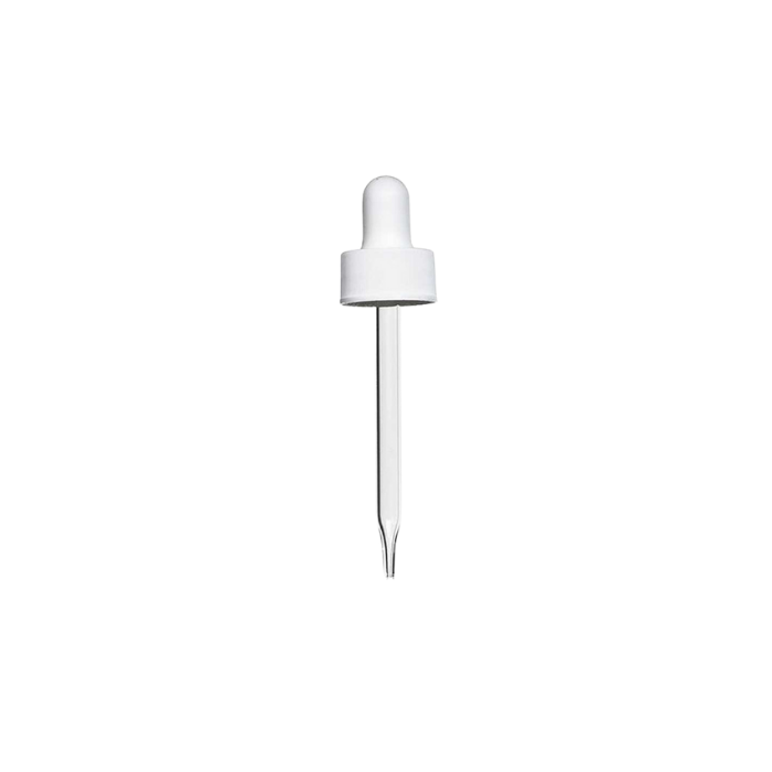 15-425 White PP Ribbed Dropper - 60mm Glass Straight Pipette with ...