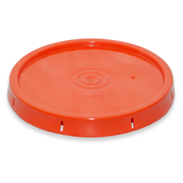 3.5, 5, and 6.5 Gallon Tear Tab Poly Pail Lid, UN Rated, Orange in Color