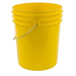 5 Gallon Poly Pail, Open Head, UN Rated for Solids, Yellow